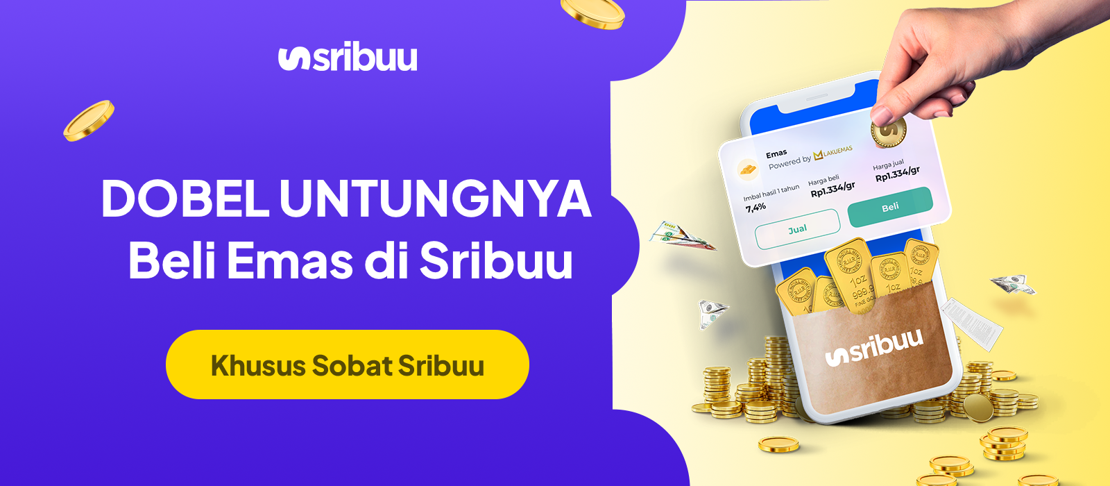 Investasi Emas Extra Untung di Sribuu 🤑 - Sribuu | Aplikasi Catat Keuangan